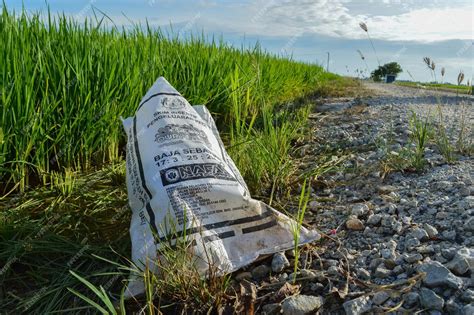 Premium Photo Kuala Selangor Malaysia April 2nd 2021plastic Bag Of Fertilizer At The Paddy Field