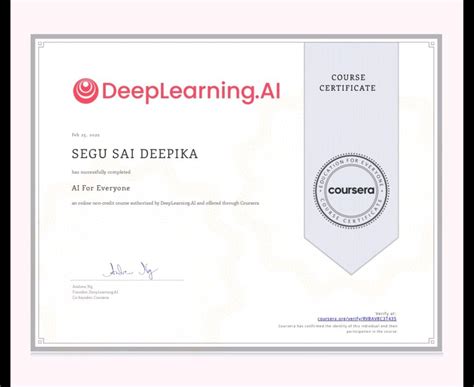 Sai Deepika Segu On Linkedin Ai For Everyone Certificate