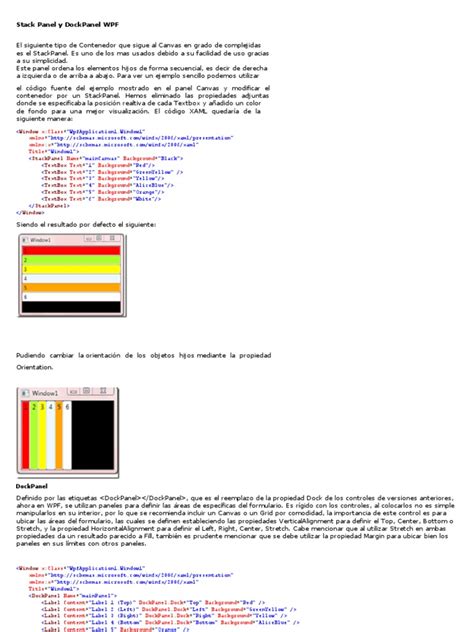 Stack Panel Y Dockpanel Wpf Pdf Informática Informática Y