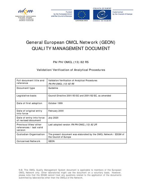 Validation Verification Of Analytical Procedures Pdf Assay