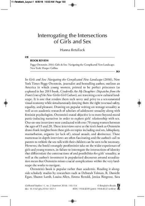 Pdf Interrogating The Intersections Of Girls And Sex Book Review