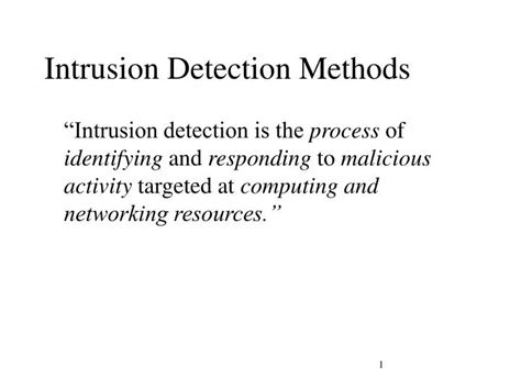 PPT Intrusion Detection Methods PowerPoint Presentation Free Download ID