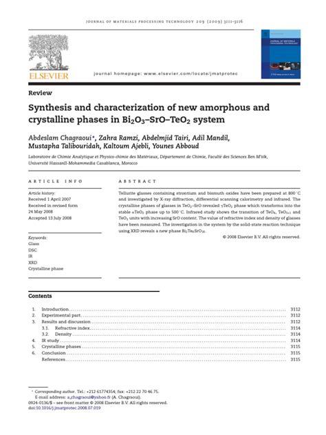 Synthesis And Characterization Of New Amorphous And Pdf Differential Scanning Calorimetry