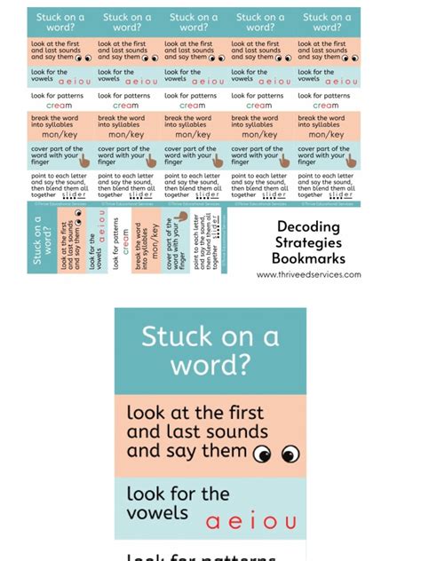 Decoding Strategies Bookmarks Pdf