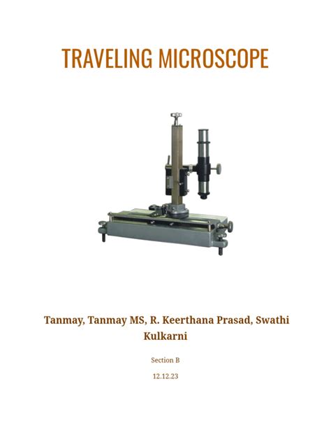 Travelling Microscope Pdf Optics Metrology