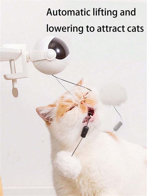 Interactive Electric Cat Toy With Automatic Lifting And Telescopic Ball Battery Powered Aaa