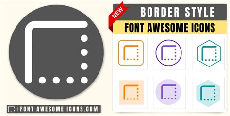 Font Awesome Border Style Design Boundary Outline