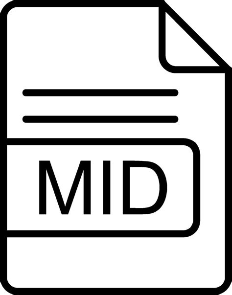 Mid File Format Line Icon 43258521 Vector Art At Vecteezy