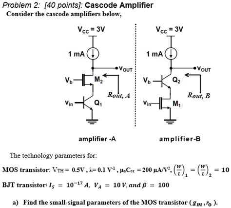 solved a find the small signal parameters of the bjt transistor gm