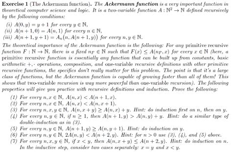 Exercise The Ackermann Function The Ackermann Chegg
