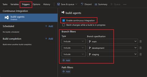 continuous integration azure build pipeline dependent branch