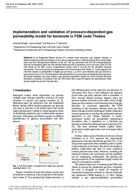 Pdf Implementation And Validation Of Pressure Dependent Gas