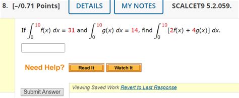 Solved If ∫010f X Dx 31 ﻿and ∫010g X Dx 14 ﻿find