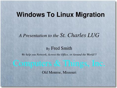 PPT Windows To Linux Migration PowerPoint Presentation Free Download ID