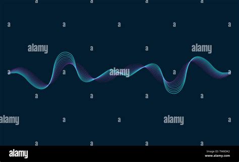 Glowing Dot Array In Wave Form Vector Design Element Composed Of