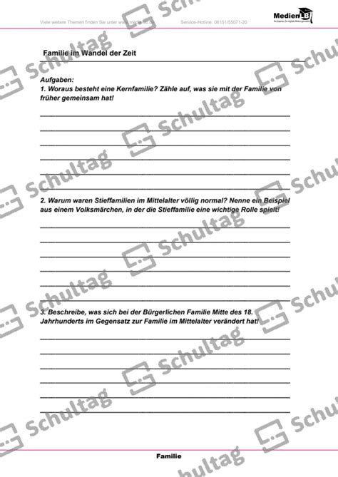 Aufgaben In Der Familie Schultag