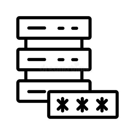 Database Password Vector Icon Which Can Easily Modify Or Edit Stock