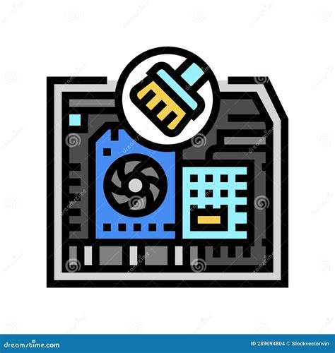 Pc Cleaning Repair Computer Color Icon Vector Illustration Stock