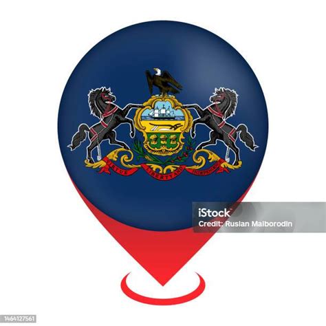 펜실베니아 주 플래그가 있는 지도 포인터입니다 벡터 그림입니다 개념에 대한 스톡 벡터 아트 및 기타 이미지 개념 검색 국가 관광명소 Istock