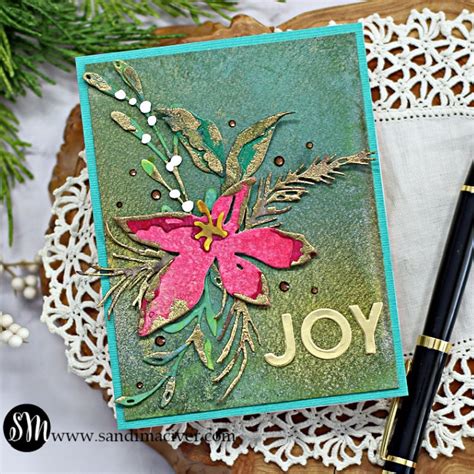 Tim Holtz Holiday Brushstroke 3 Cards Sandi Maciver Card Making And Paper Crafting Made Easy