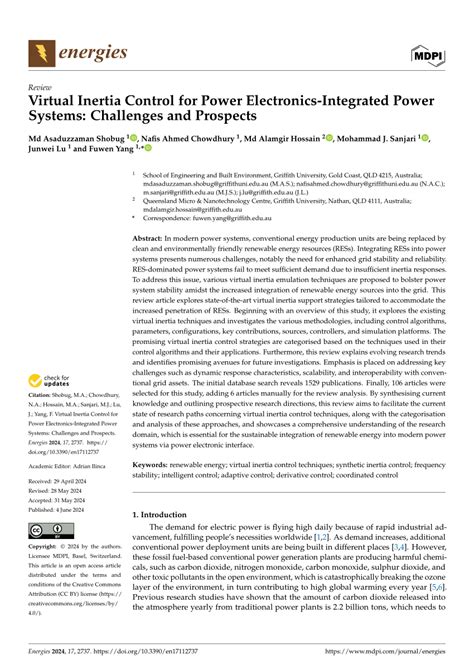 pdf virtual inertia control for power electronics integrated power