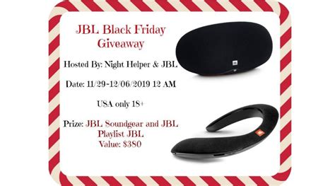 JBL Black Friday Giveaway 380 Arv JBL Soundgear And JBL Playlist
