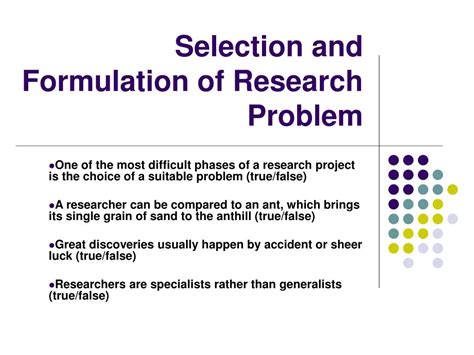 Ppt Selection And Formulation Of Research Problem Powerpoint