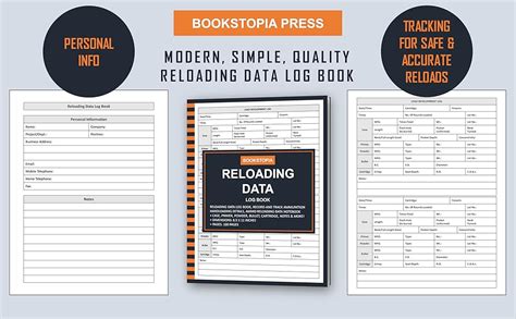 Amazon Com Reloading Data Log Book Ammo Reloading Data Log Book For Record And Track