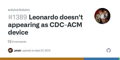 Leonardo Doesn T Appearing As CDC ACM Device Issue Arduino Arduino GitHub