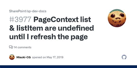 Pagecontext List And Listitem Are Undefined Until I Refresh The Page · Issue 3977 · Sharepointsp