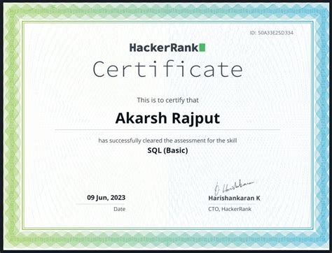 akarsh rajput on linkedin hackerrank sql