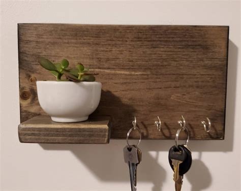 Minimalist Key Holder With Shelf Etsy
