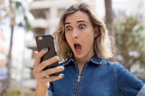 Premium Photo Model Using A Smart Phone