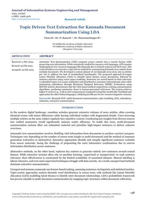 Pdf Topic Driven Text Extraction For Kannada Document Summarization