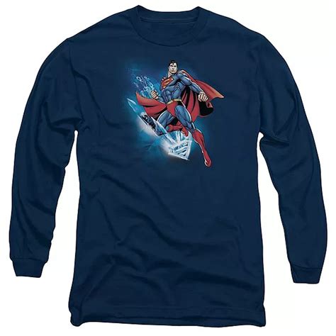 Superman Crystallize Long Sleeve Adult T Shirt