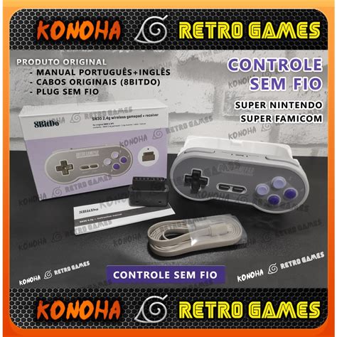 Controle 8bitdo Original Sn30 Controle Sem Fio Super Nintendo E Super