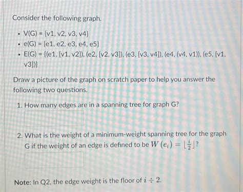 solved consider the following graph v g {v1 v2 v3 v4}