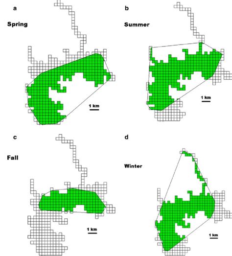 Construction Of Adjusted Polygons For Seasonal Home Ranges Of The Download Scientific Diagram