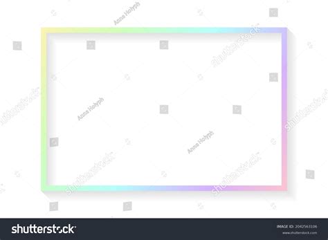 Rainbow Rectangle Frame Border Shadow Isolated Stock Vector Royalty