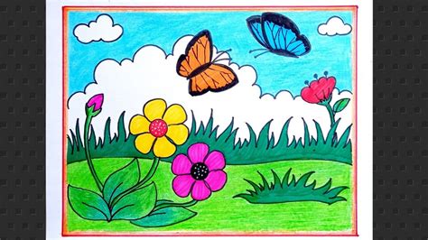 Flowers Garden Drawing At Kevin Davidson Blog