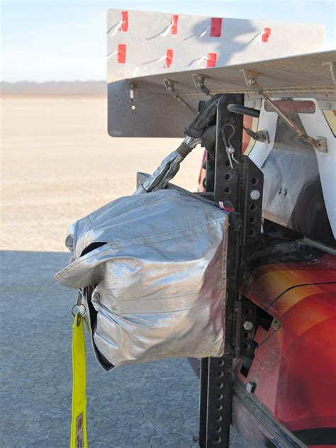 Bridget Macmillam Landspeed Drag Racing Parachute Mounting
