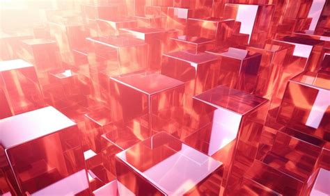 Premium Photo Abstract Red Geometric Cube Pattern Background
