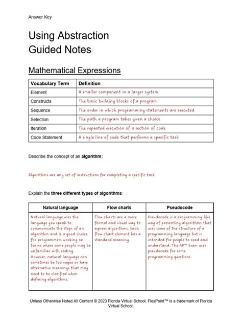 Module 3 Guided Notes Using Abstractions Pdf Parameter Computer