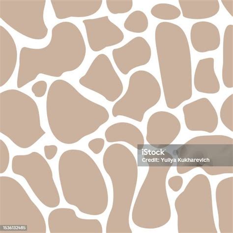 추상 반점이 있는 이음매 없는 기린 또는 표범 낙서 패턴 직물 벽지 포장지 옷에 대한 끝없는 벡터 돌 배경 대비 템플릿 크리에이티브 그래픽 갈색에 대한 스톡 벡터 아트 및