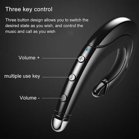 Wireless Bluetooth Invisible Single Earbud With Microphone Noise Cancelling Waterproof Ear Hook