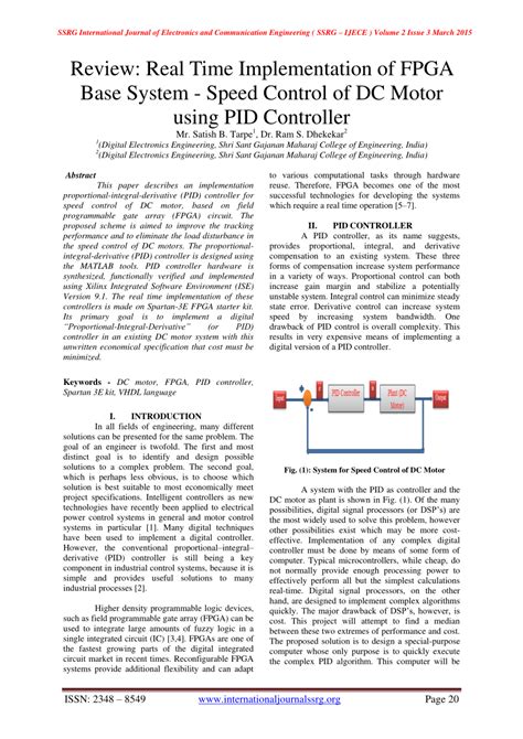 Pdf Review Real Time Implementation Of Fpga Base System Speed