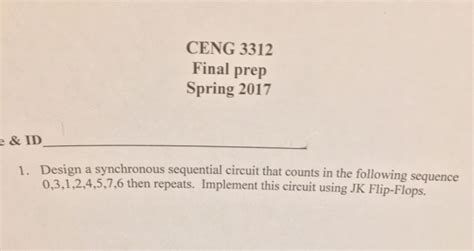 solved design a synchronous sequential circuit that counts