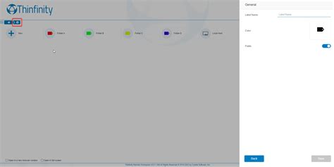 create labels with the web profile manager for thinfinity remote workspace