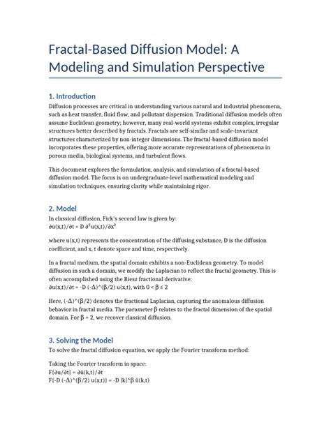 fractal based diffusion model pdf diffusion fractal