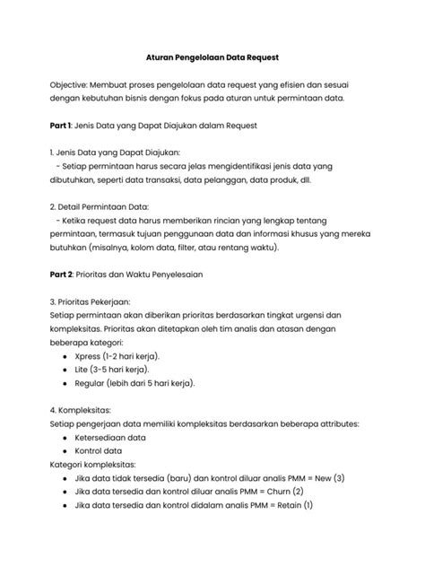 Aturan Pengelolaan Data Request Pmm Upstream Pdf